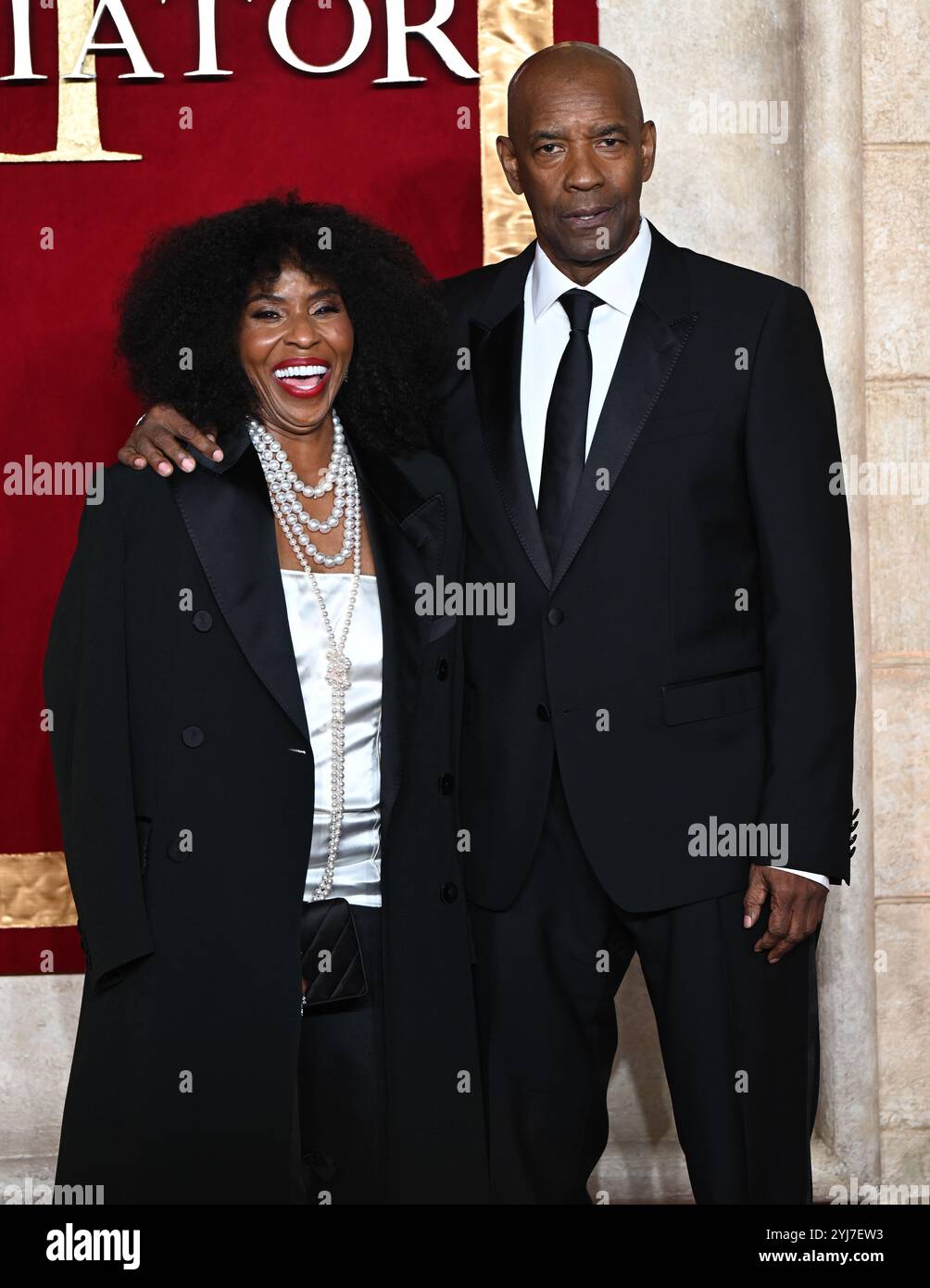 LONDON, UK. 11th Nov, 2024. Pauletta Washington, Denzel Washington ...
