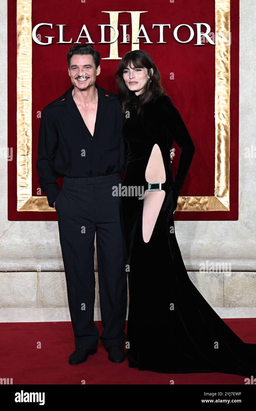 LONDON, UK. 11th Nov, 2024. Pedro Pascal and Lux Pascal attends "Gladiator II" The Royal Film ...