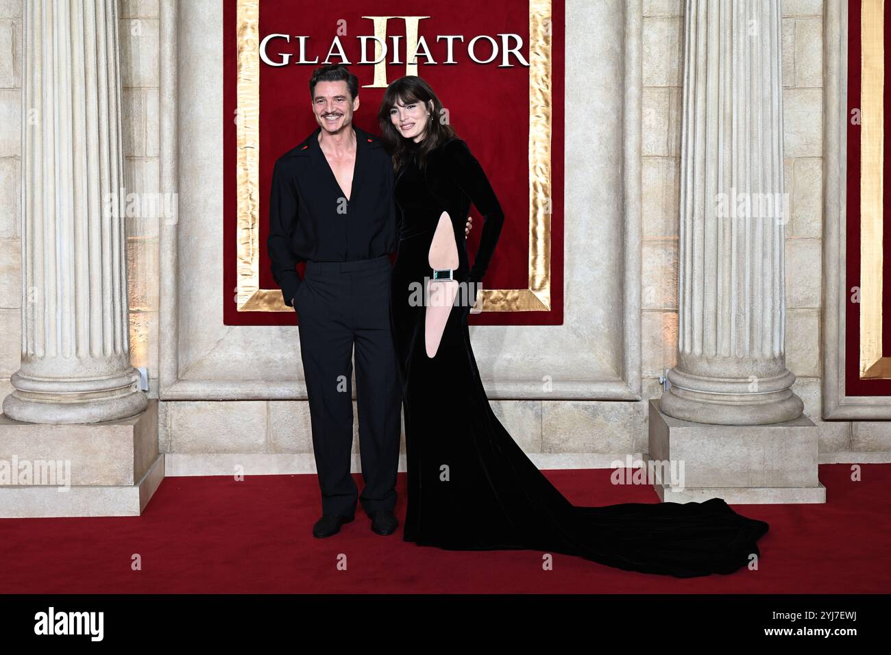 LONDON, UK. 11th Nov, 2024. Pedro Pascal and Lux Pascal attends "Gladiator II" The Royal Film ...