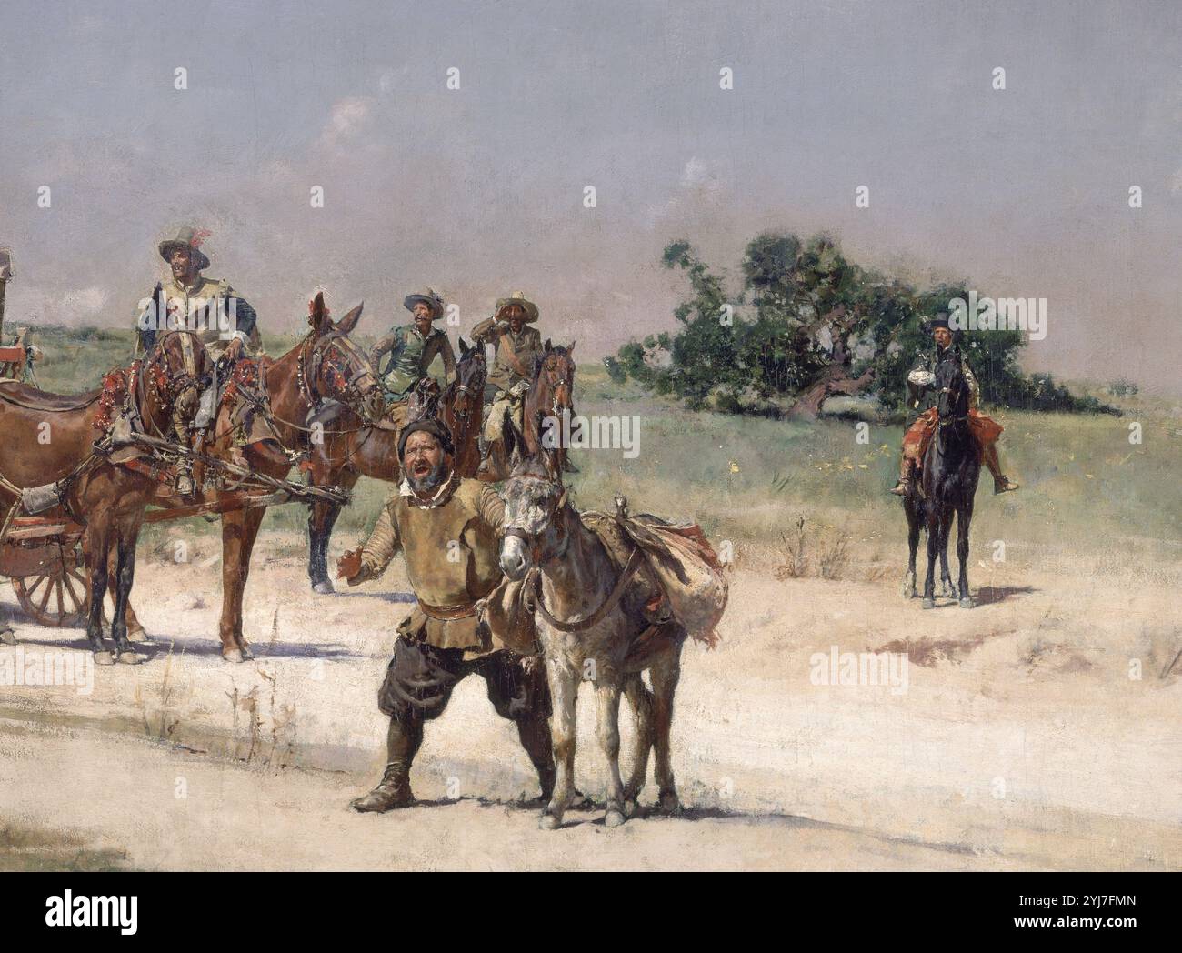 DETALLE "ESCENA DEL QUIJOTE"-OLEO LIENZO,141x249 CM. Author: JOSE ...
