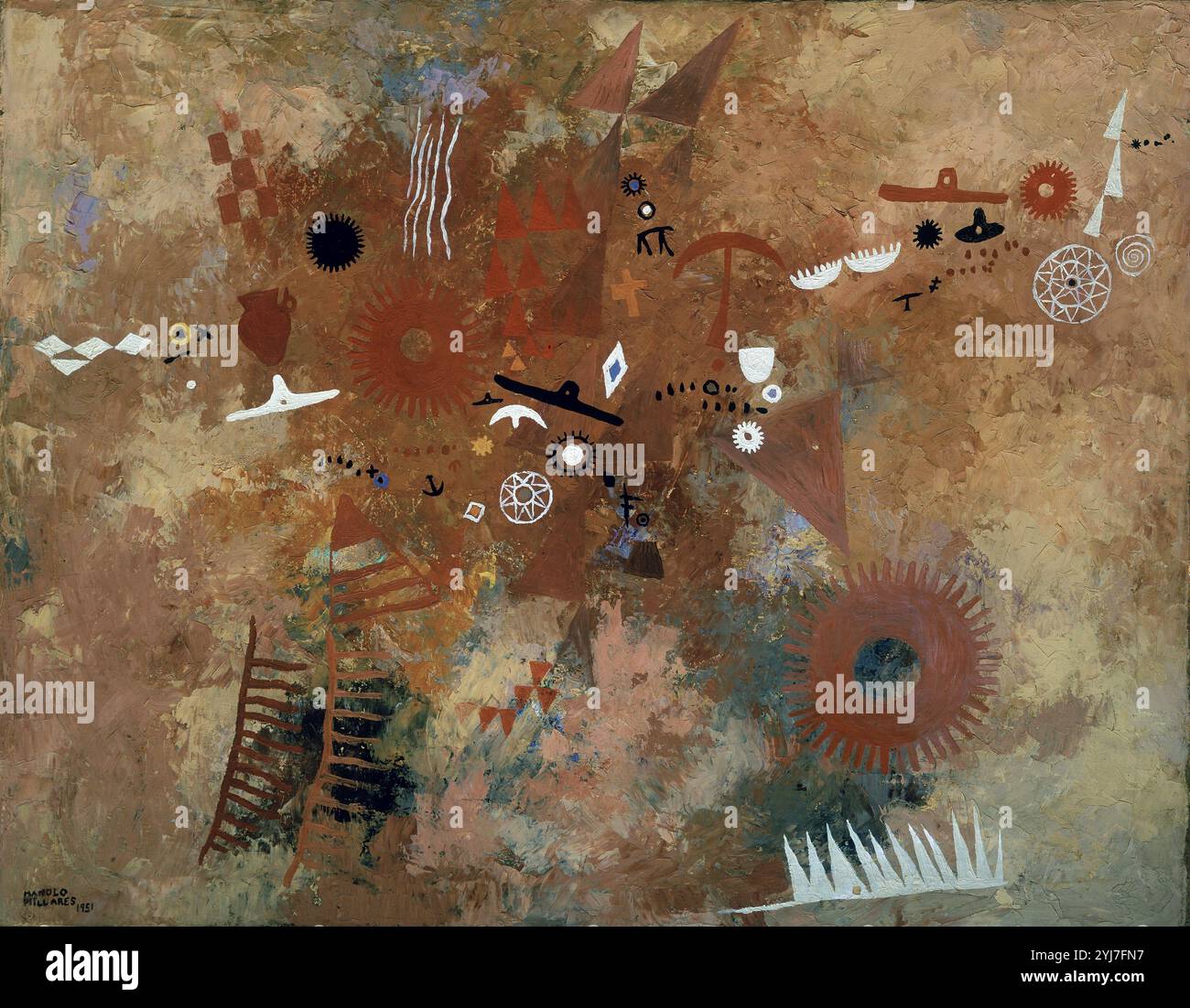 ABORIGEN I-1951- 75x95- OLEO SOBRE LIENZO. Author: MANUEL MILLARES ...