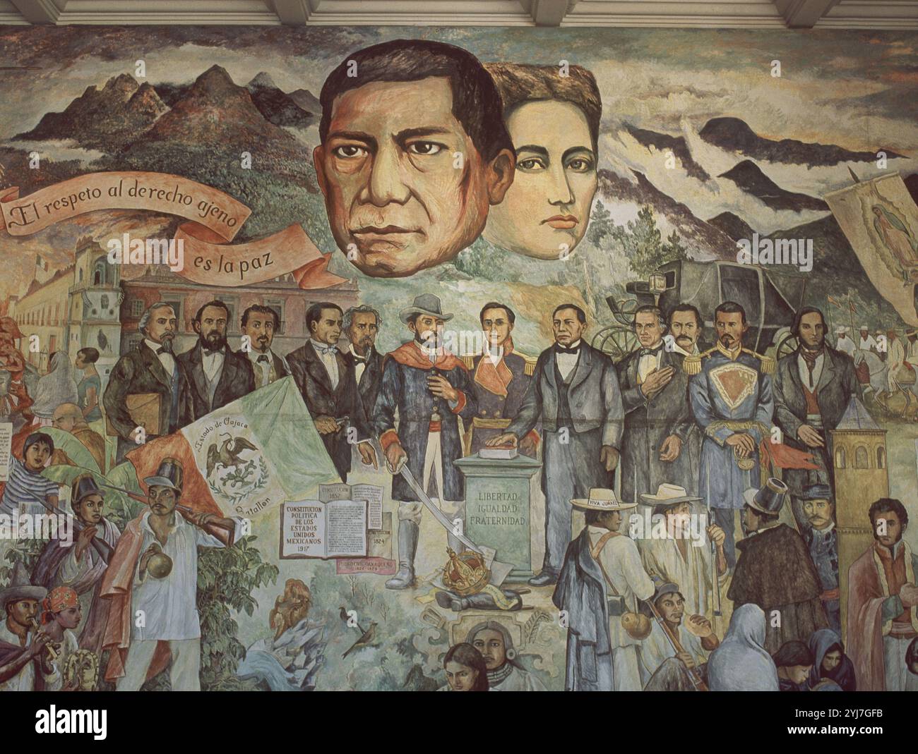 HISTORIA DE MEXICO - JUAREZ JURA LA CONSTITUCION - MURAL MEXICANO ...
