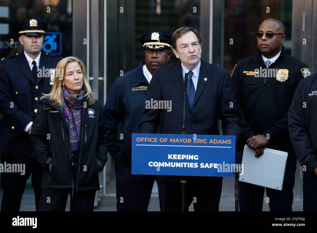 New York, USA. 13th Nov, 2024. Interim NYPD Commissioner Thomas Donlon ...