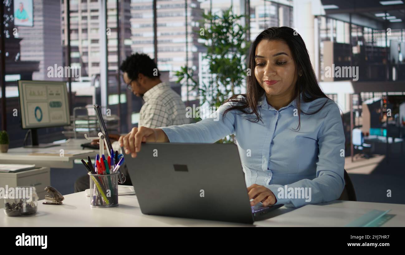 Corporate indian woman experiences business pressure at the office ...