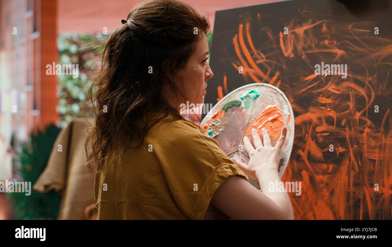 Painter works finger painting hi-res stock photography and images - Alamy