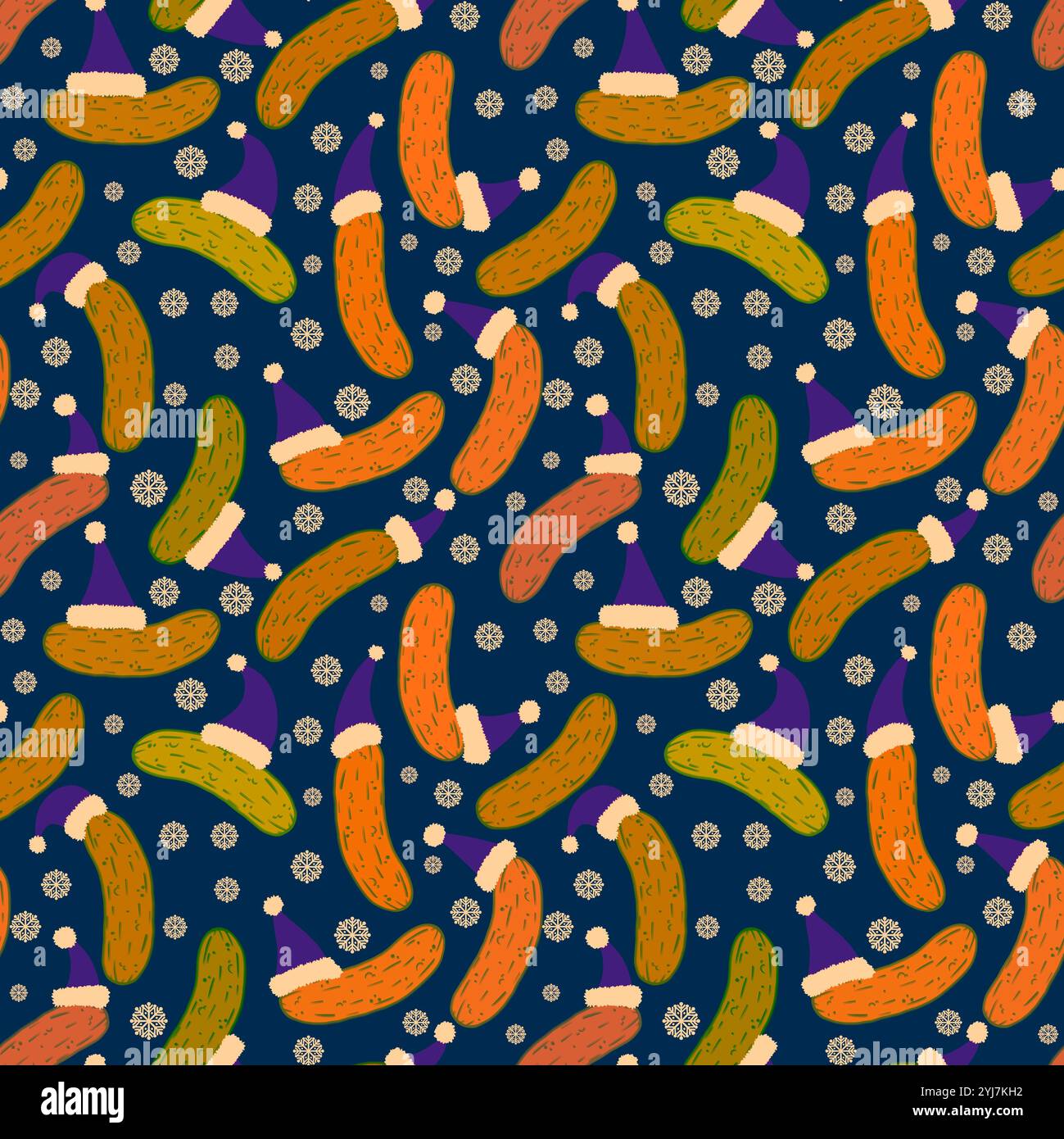 Christmas vegetable seamless cucumber pattern for wrapping paper and ...