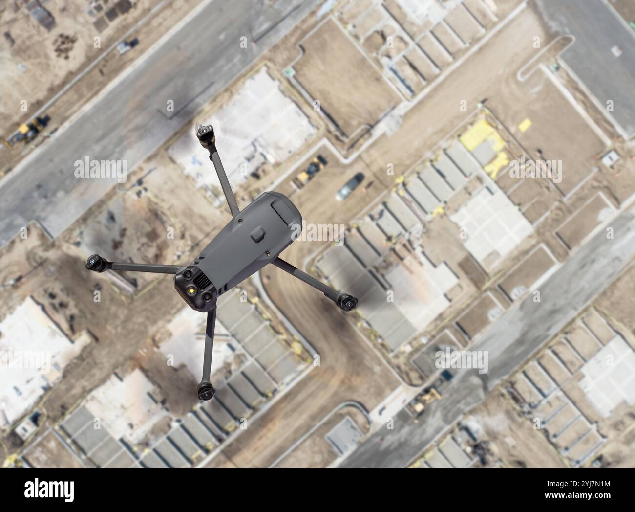 Unmanned Aircraft System Quadcopter Drone UAV In The Air Over ...