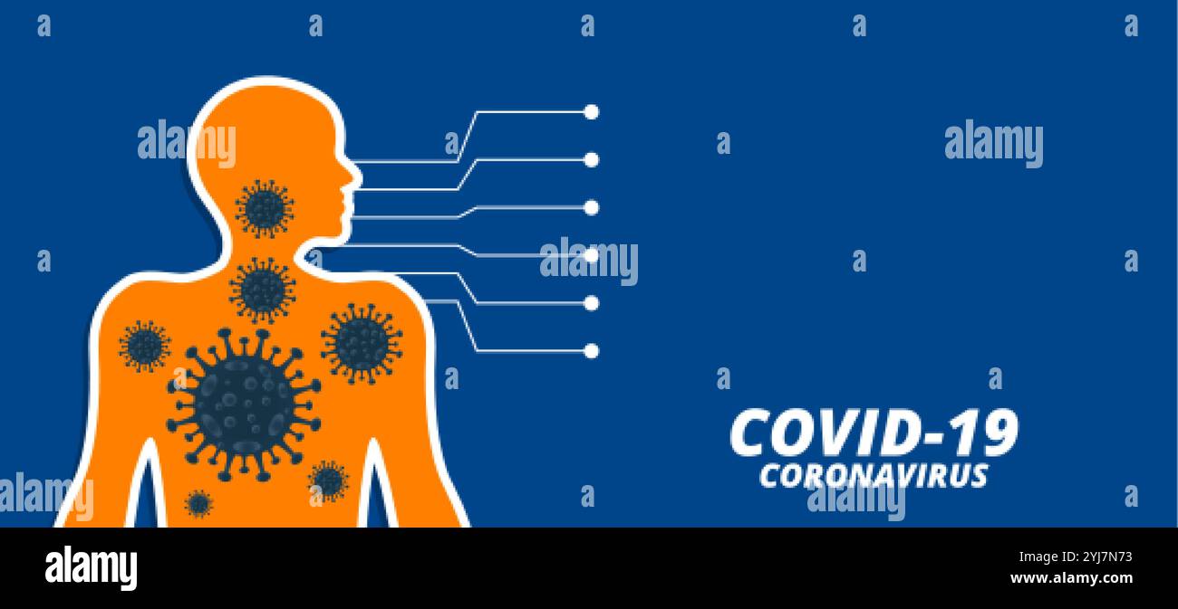 covid-19 inside human body infecting with text space Stock Vector Image ...