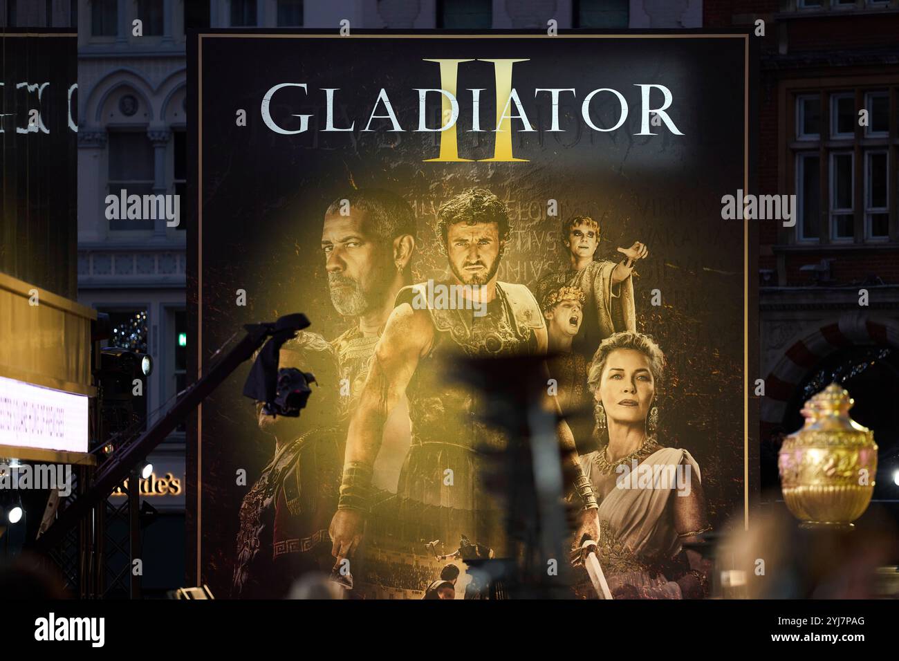 Signage at the premiere of the film 'Gladiator II' on Wednesday, Nov ...