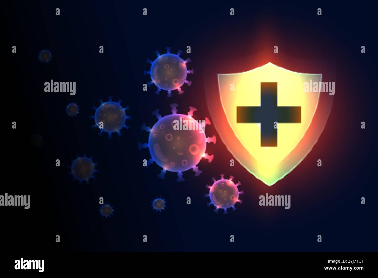 immune system medical shield protection stopping corona virus Stock ...