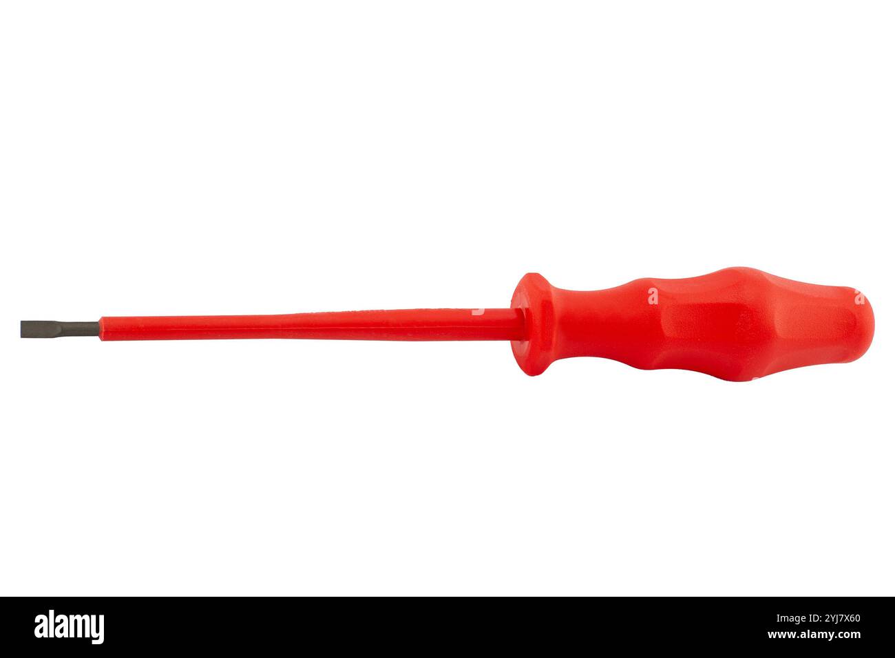Red Insulated Flathead Screwdriver for Electrical Work Stock Photo - Alamy