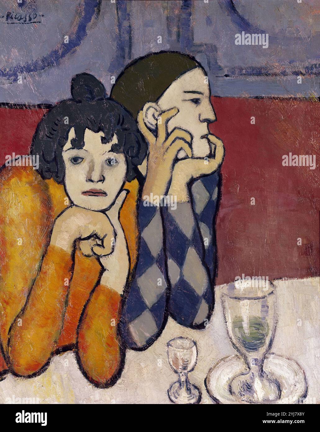 Spanish school. Harlequin and his mate. Arlequín y su compañera. 1901 ...