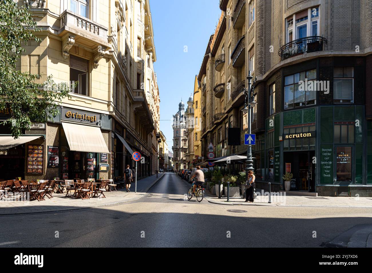 The Grinzingi wine bar and Scruton cafe in central Budapest Stock Photo ...