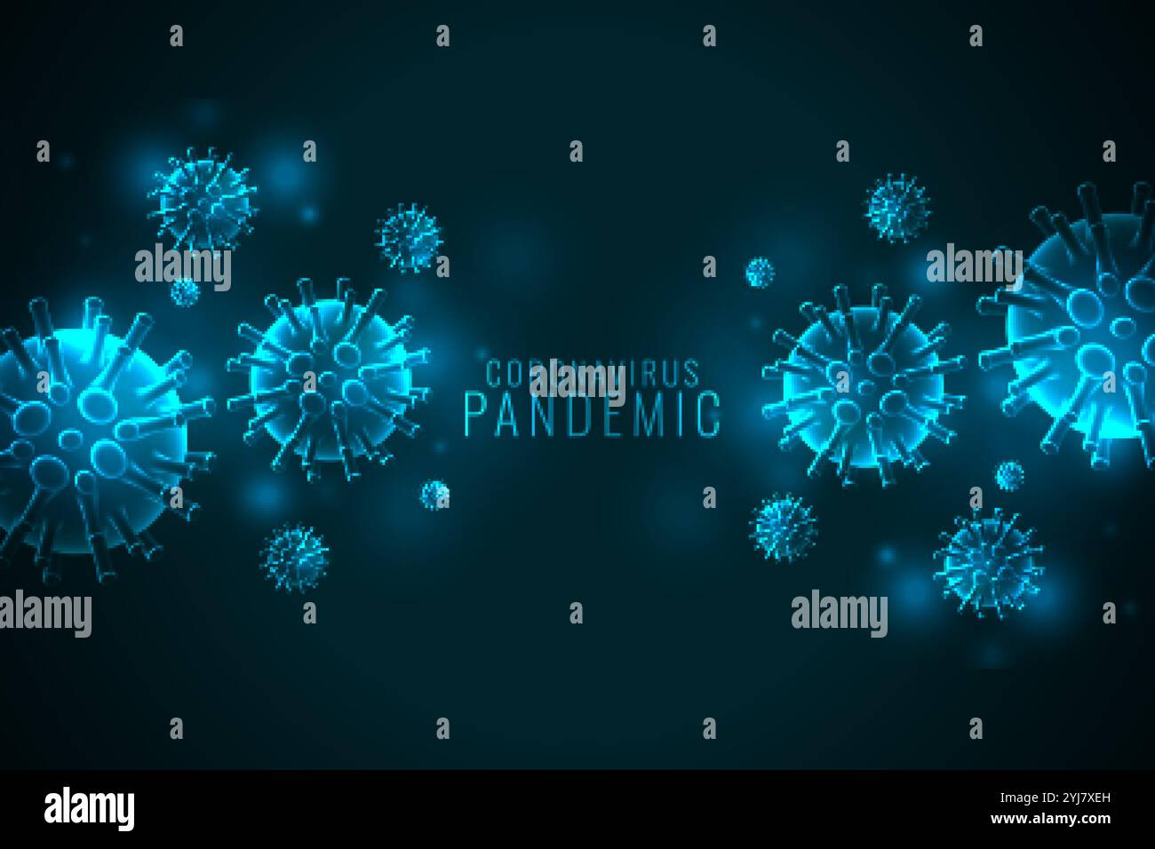 coronavirus covid-19 pandemic banner with virus cells Stock Vector ...