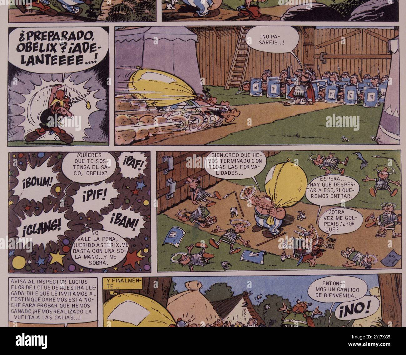 PAGINA DE UN COMIC DE ASTERIX Y OBELIX. Author: ALBERT UDERZO (1927-2020). Location: PRIVATE ...
