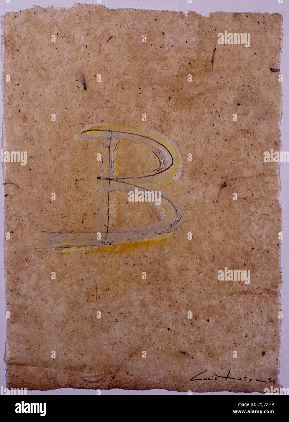LETRA B- 1994- TECNICA MIXTA SOBRE PAPEL-INFORMALISMO. Author: LUCIO ...