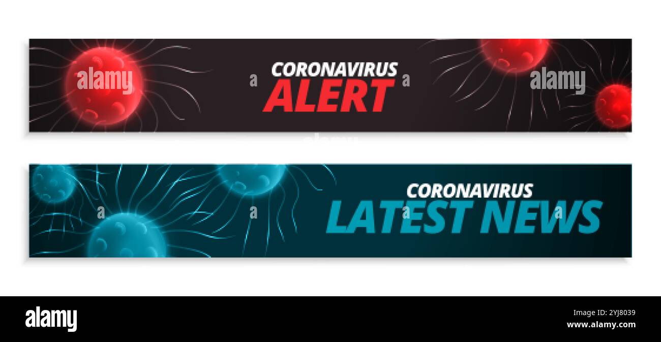latest news and alert banner for coronavirus pandemic Stock Vector ...