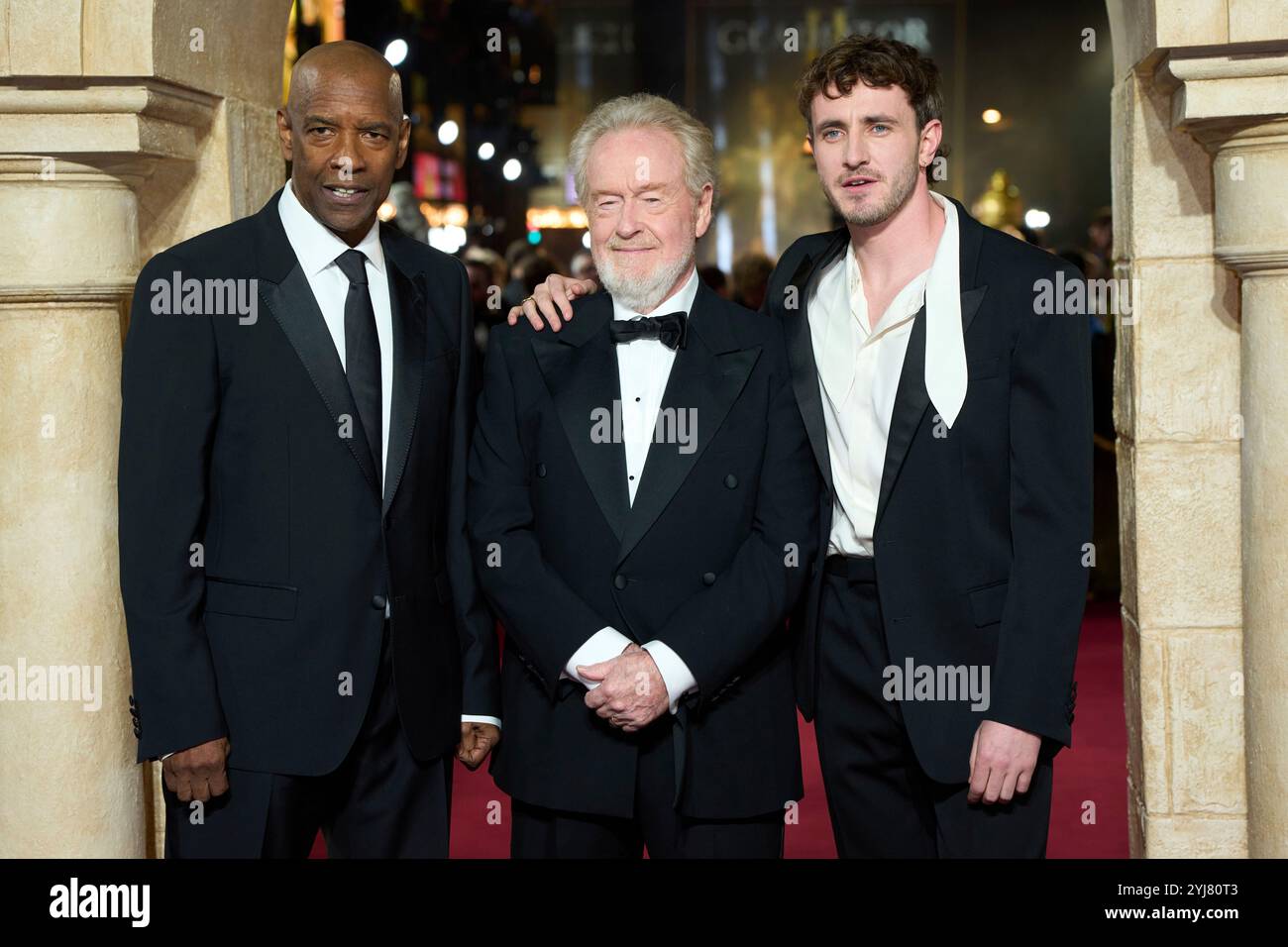 Denzel Washington, from left, director Ridley Scott, left, and Paul ...