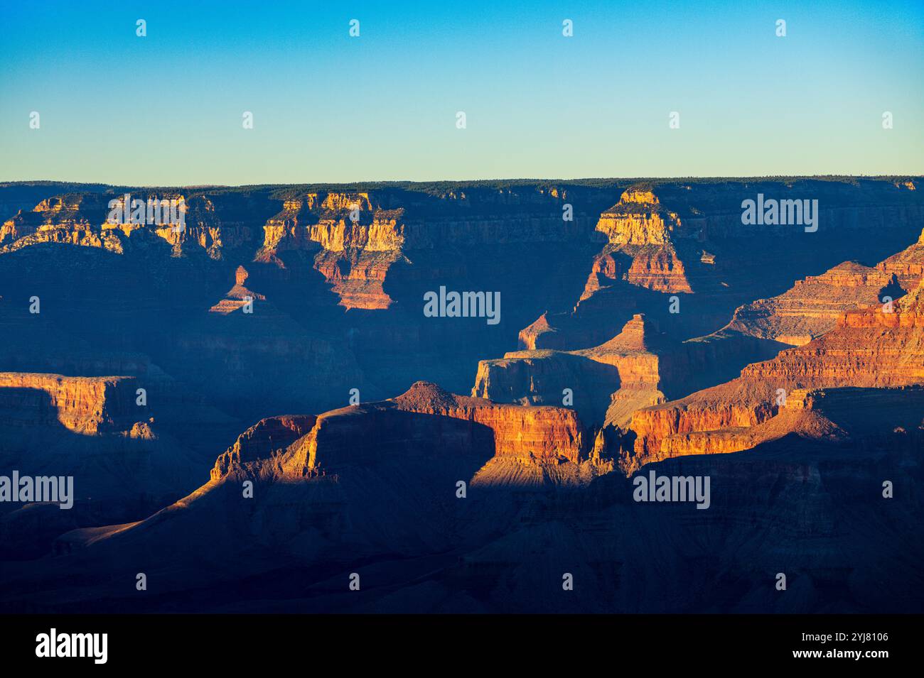 Warm late day light; Desert View Drive; Grand Canyon National Park ...