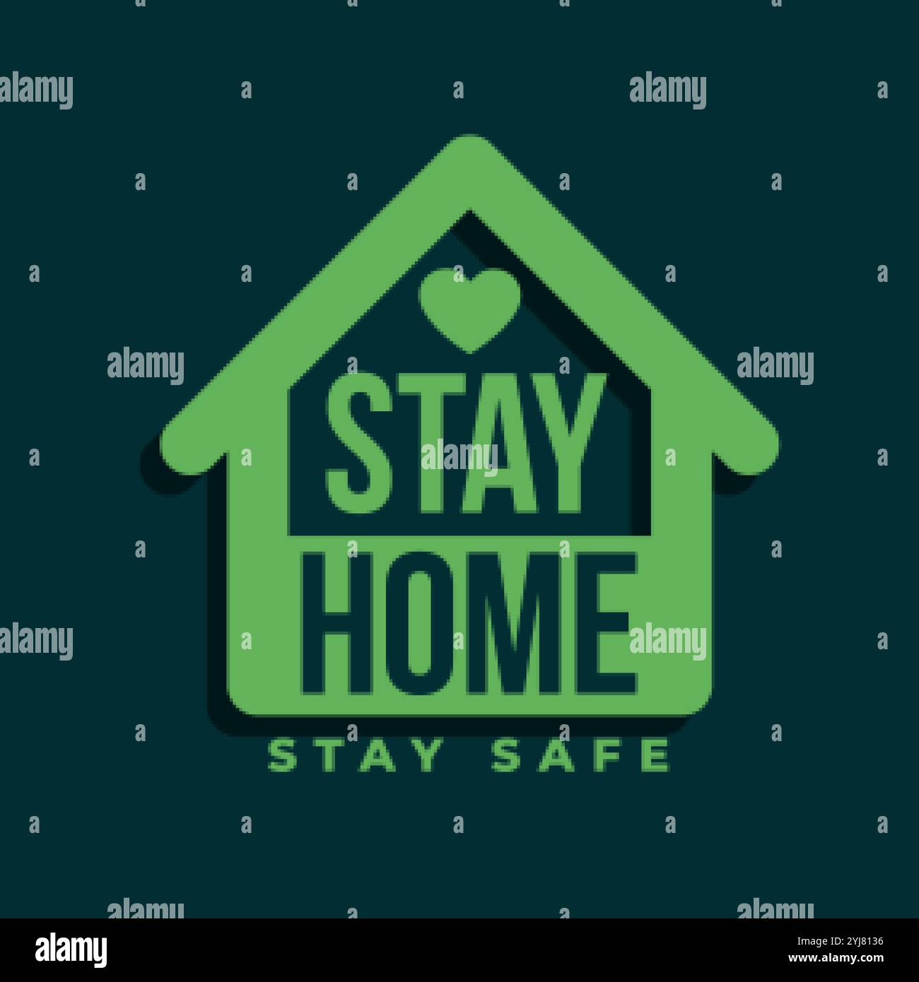 stay home and stay safe green symbol design Stock Vector Image & Art ...