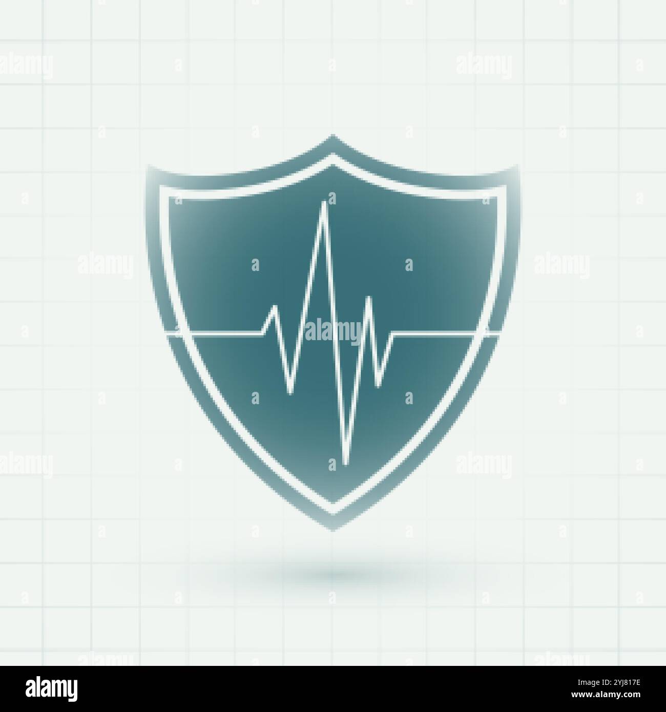 healthcare medical shield with heartbeat lines symbol Stock Vector ...