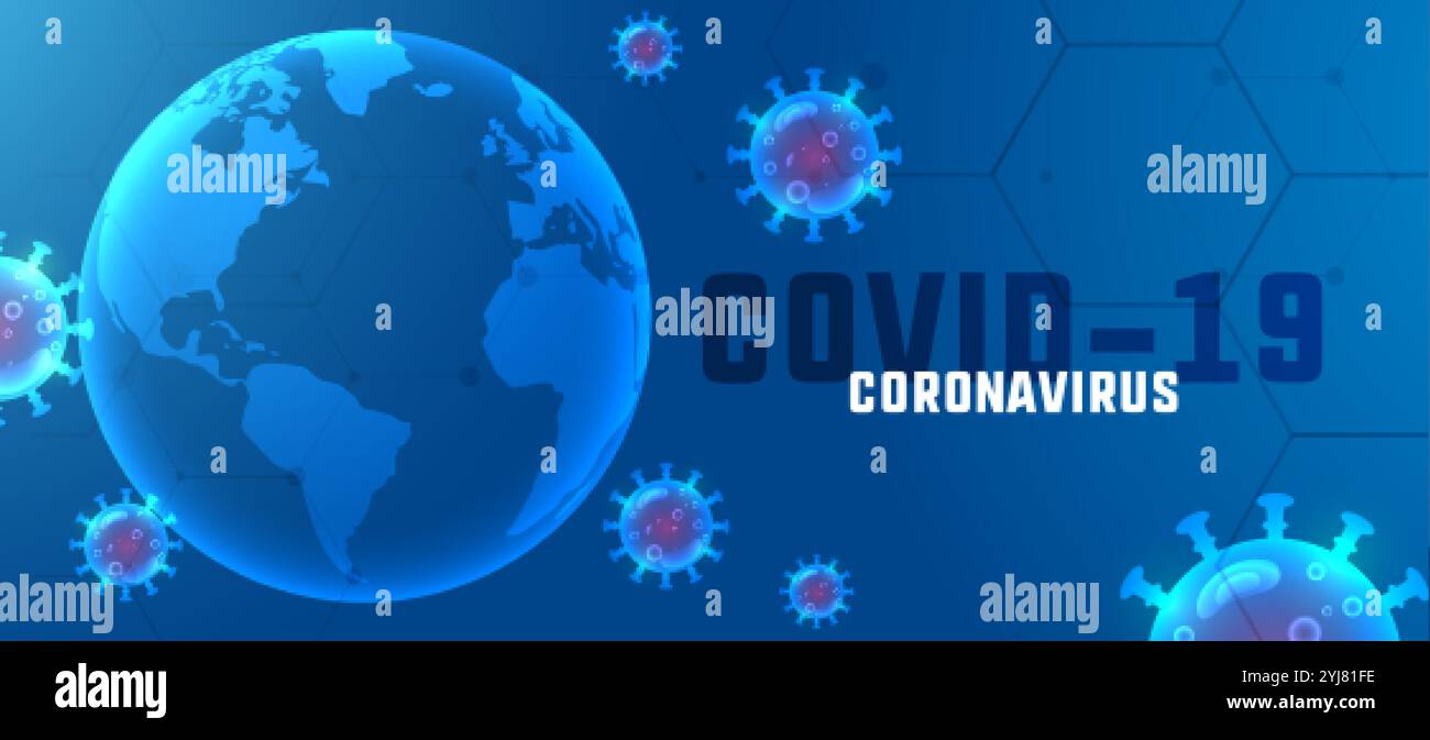 covid19 coronavirus outbreak banner with floating viruses Stock Vector ...