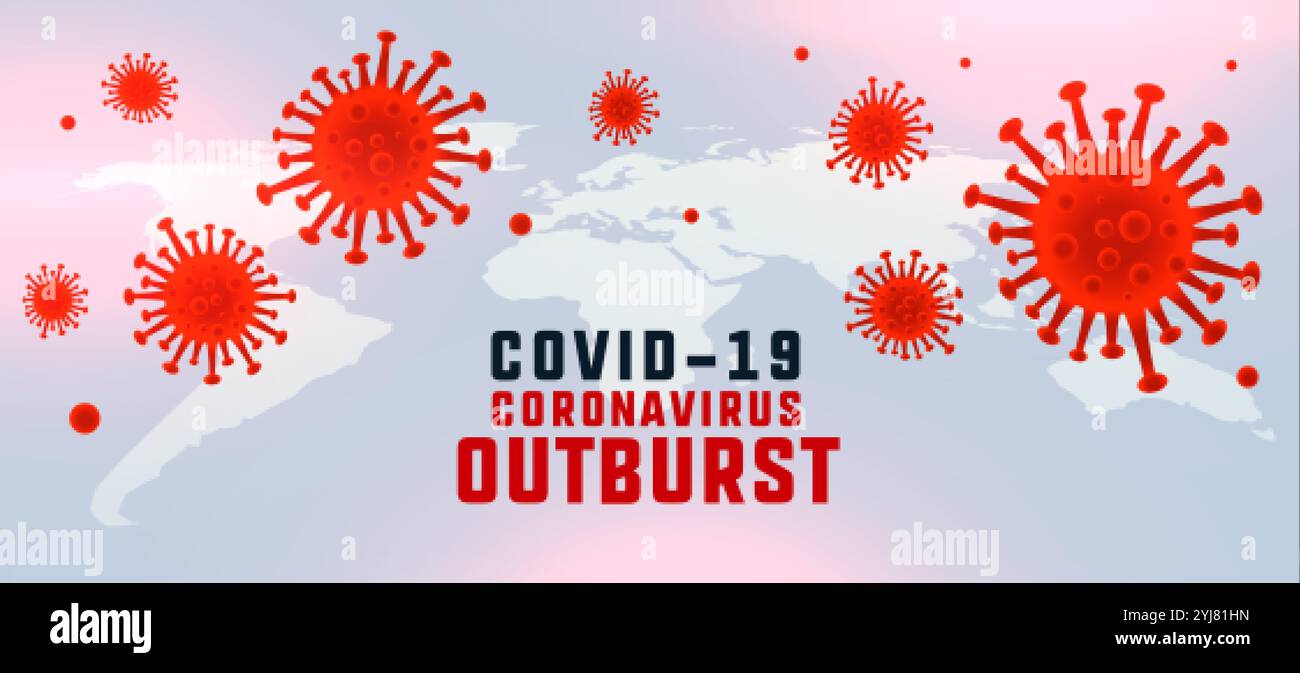 covid19 coronavirus outburst background with floating viruses Stock ...