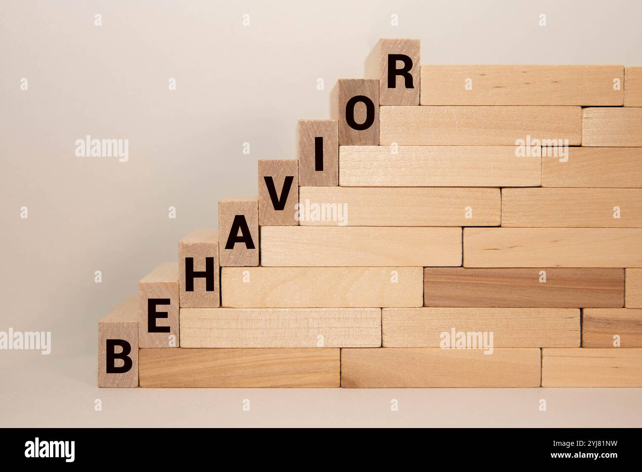 Behavior Word In Wooden Cube Stock Photo - Alamy