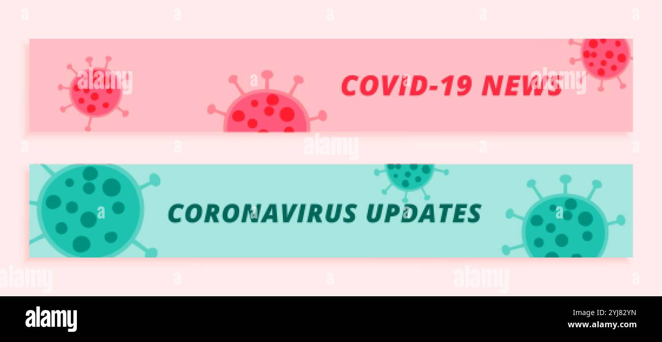 flat style coronavirus covid19 banner for news and updates Stock Vector ...