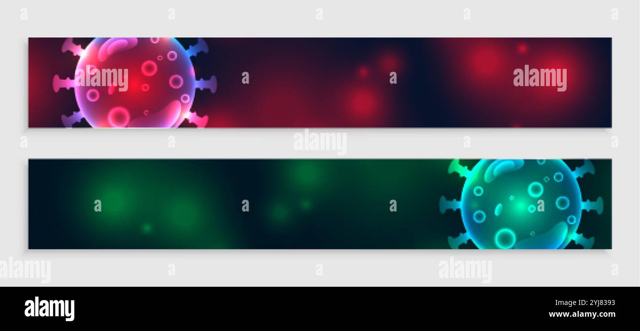 coronavirus banners set in two color shades Stock Vector Image & Art ...