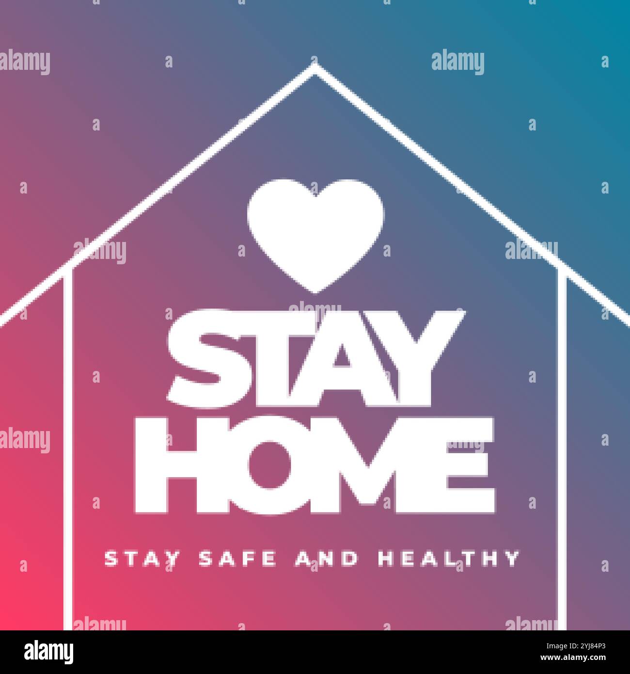 stay home stay safe and healthy concept poster design Stock Vector ...