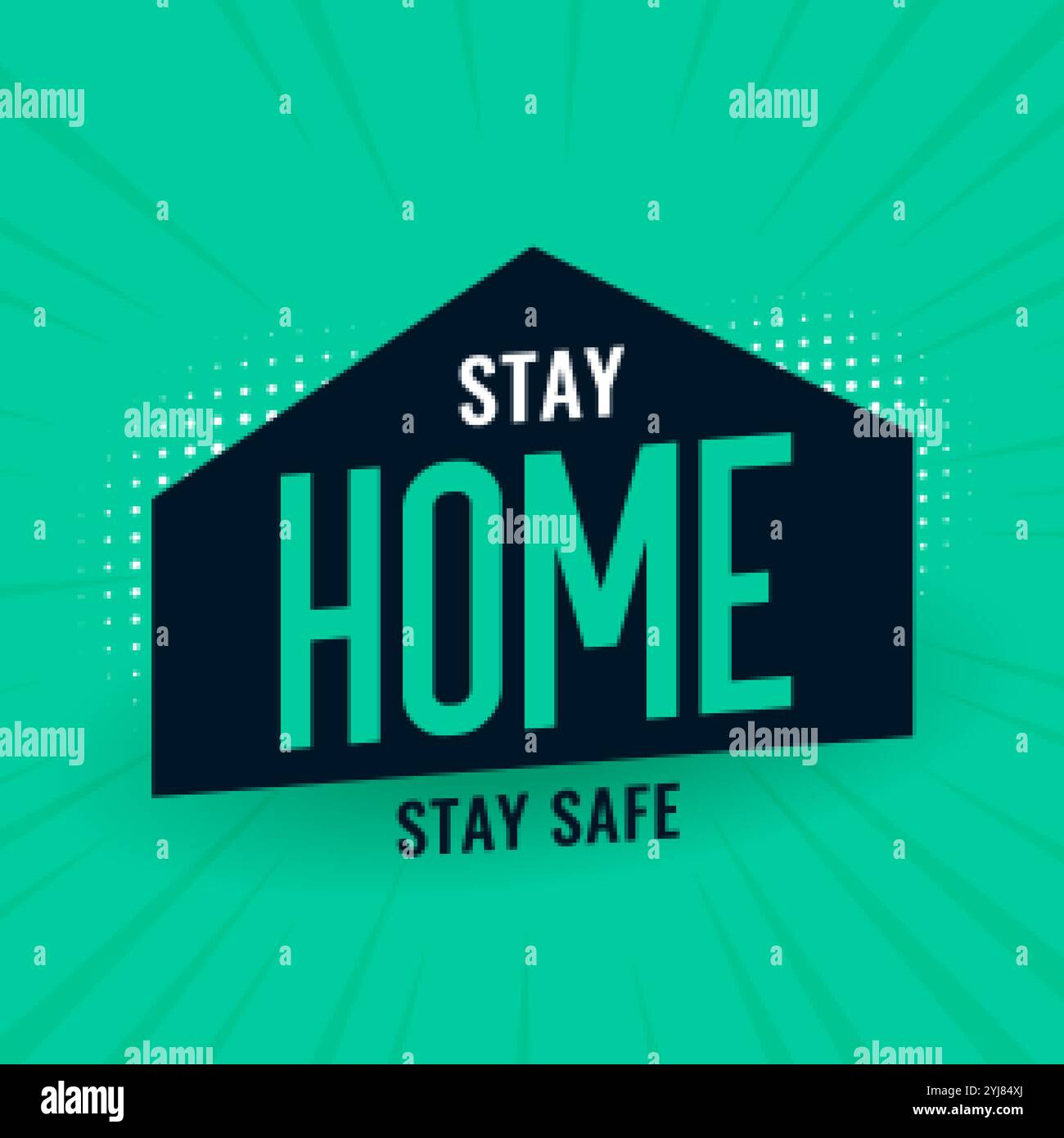 stay home stay safe concept for social distancing message Stock Vector ...