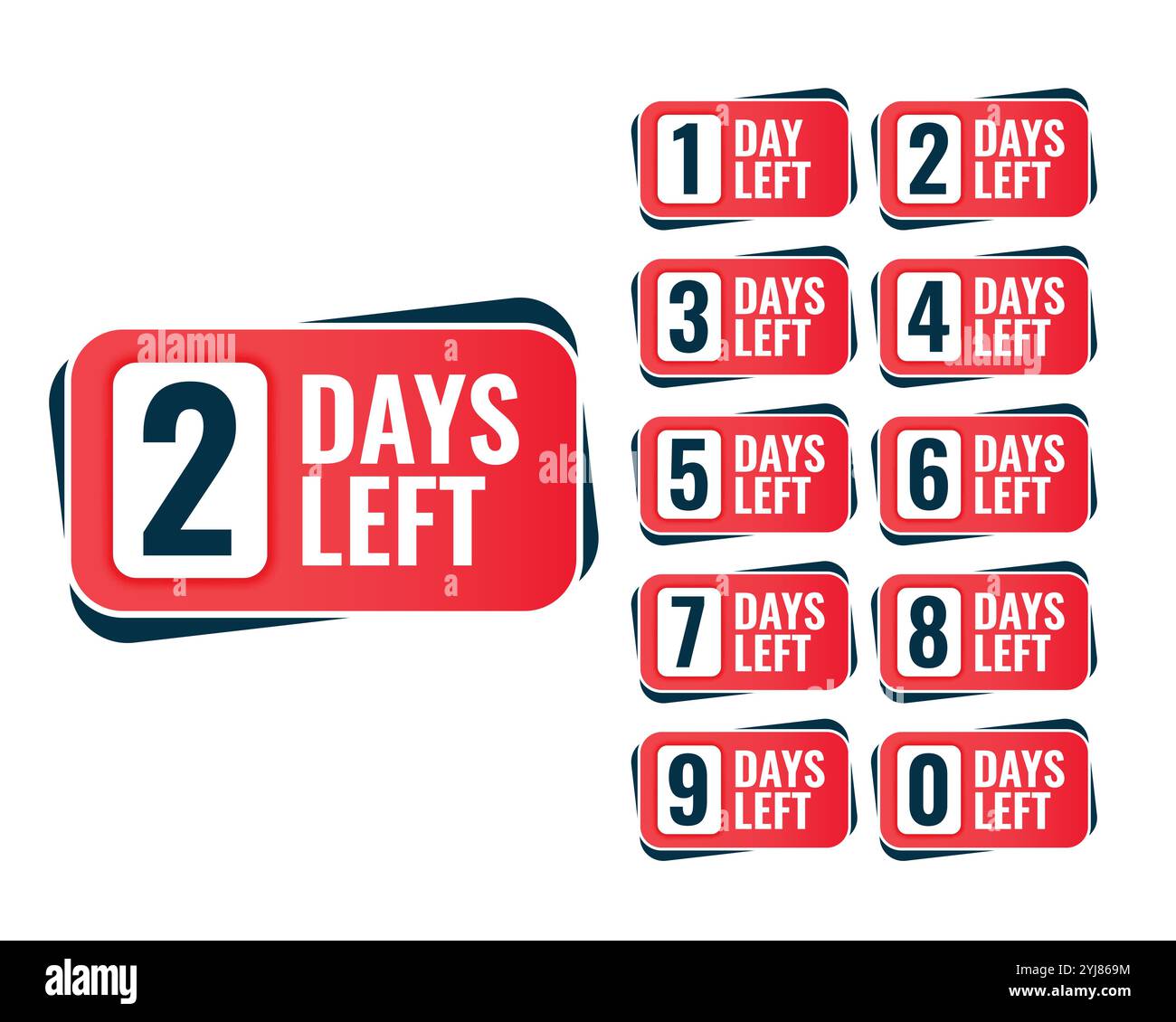 Number days left sticker Stock Vector Images - Alamy