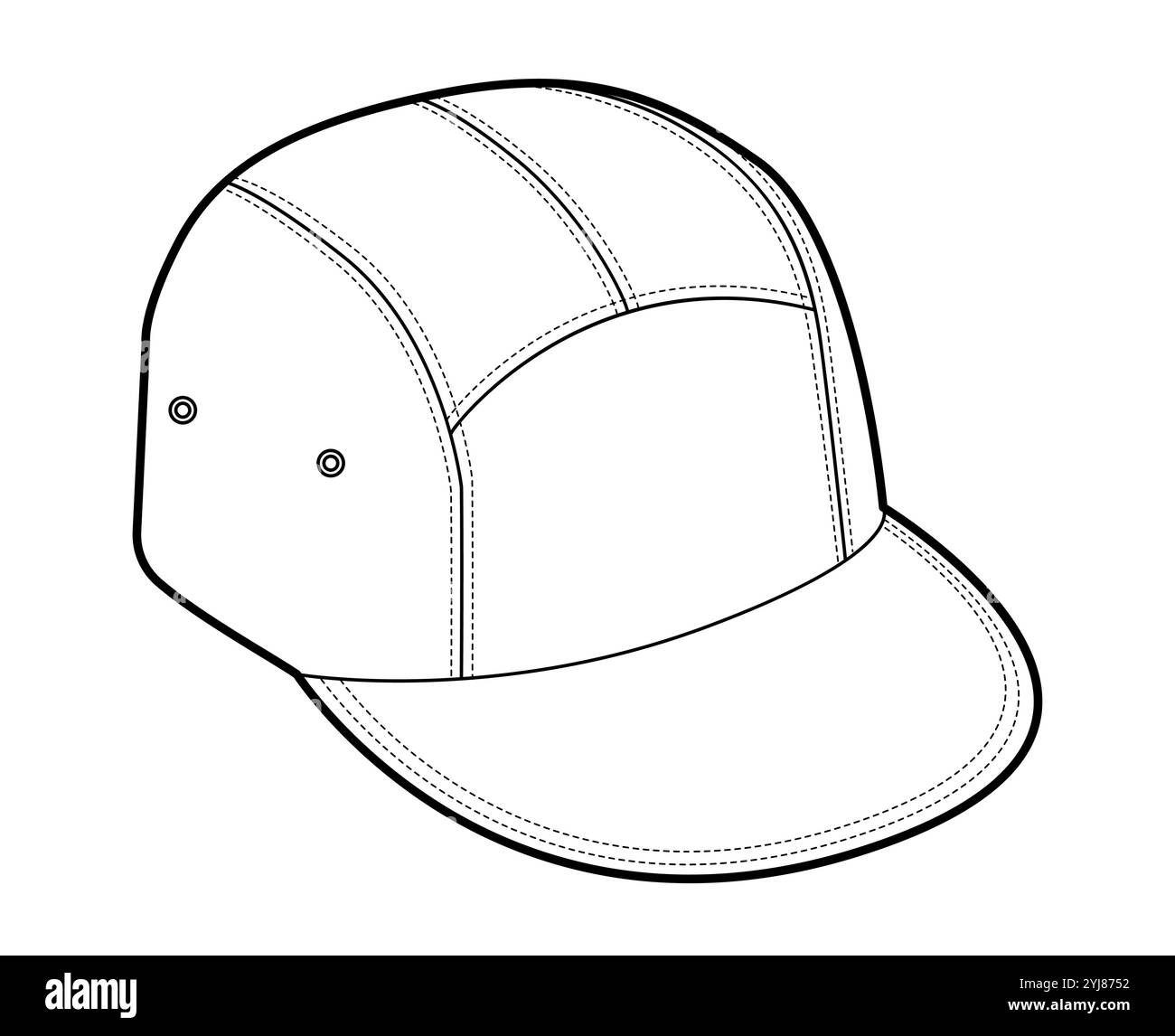 Camper Five Panel Cap Hat. Summer Head Fashion accessory clothing ...