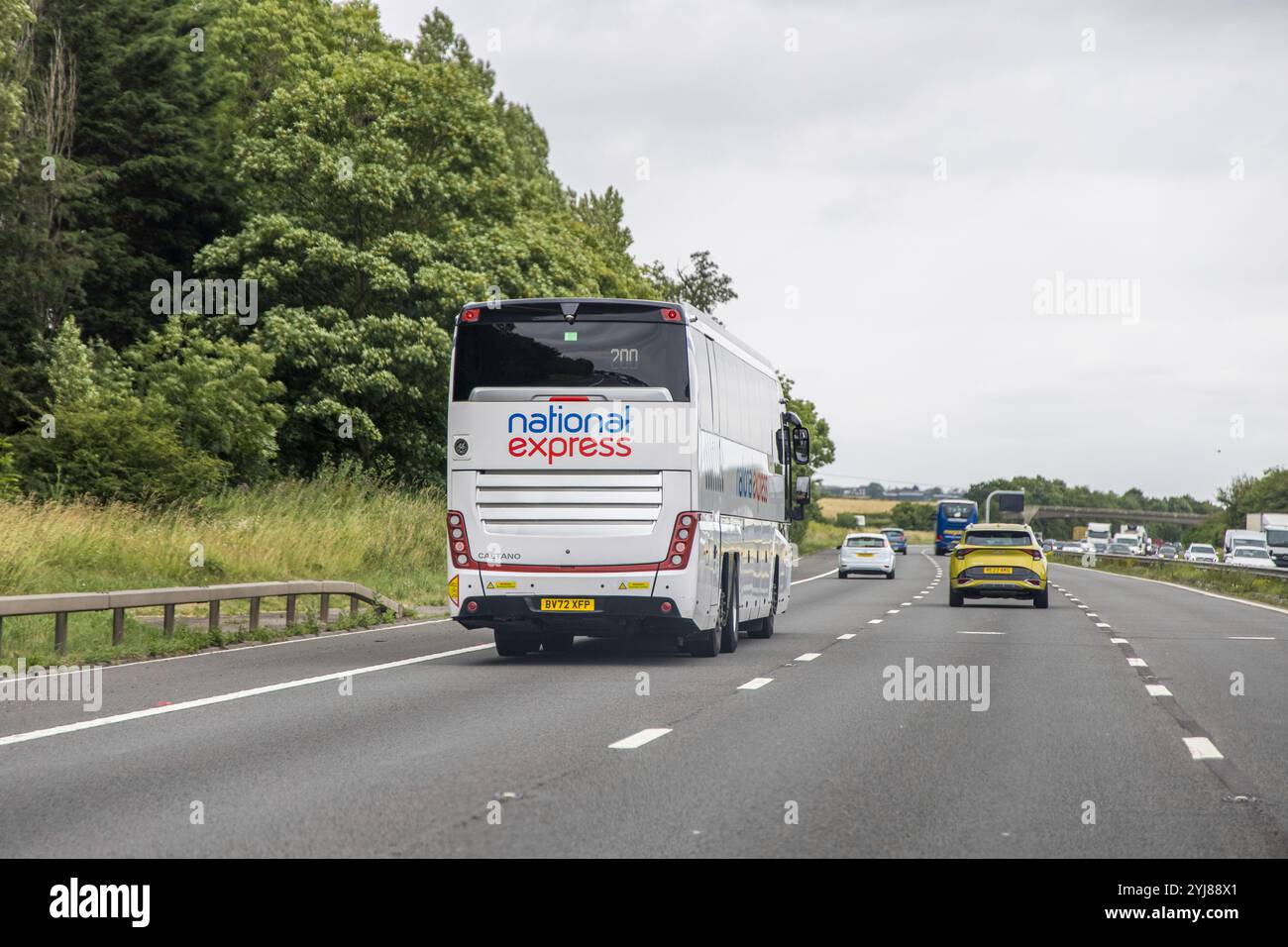 London, UK- June 30, 2023: National Express number 200 bus driving on ...