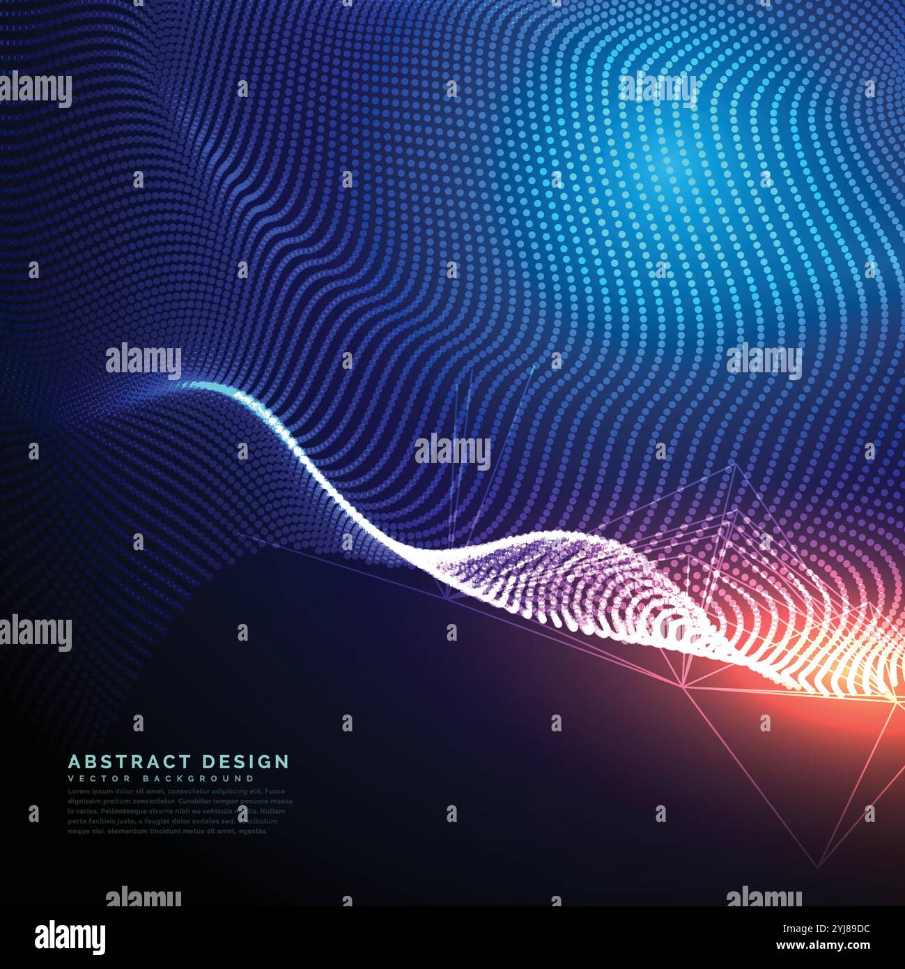 glowing partciles techology particles mesh background design Stock ...