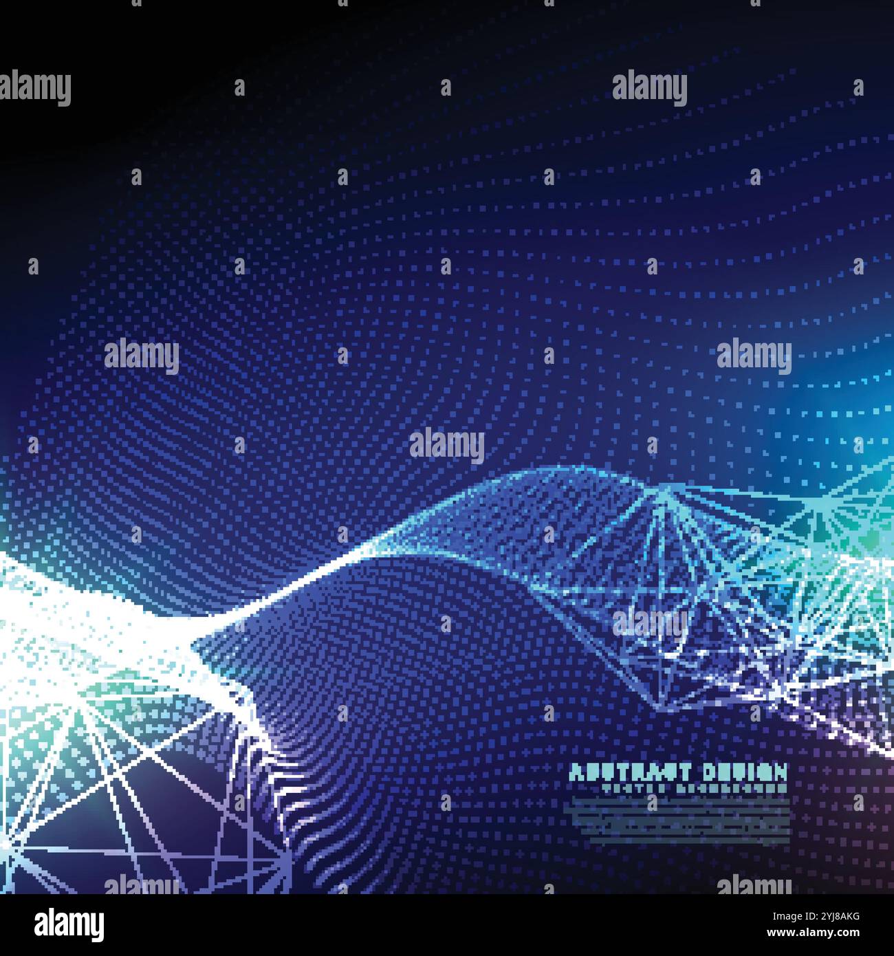 blue technology background with wavy particles floating Stock Vector ...