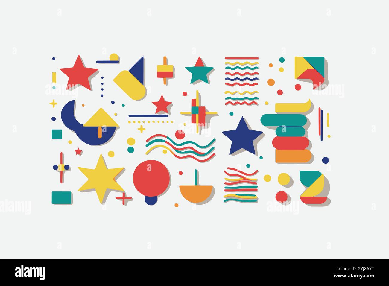 Set of original modern graphic geometric elements vector art, easily ...