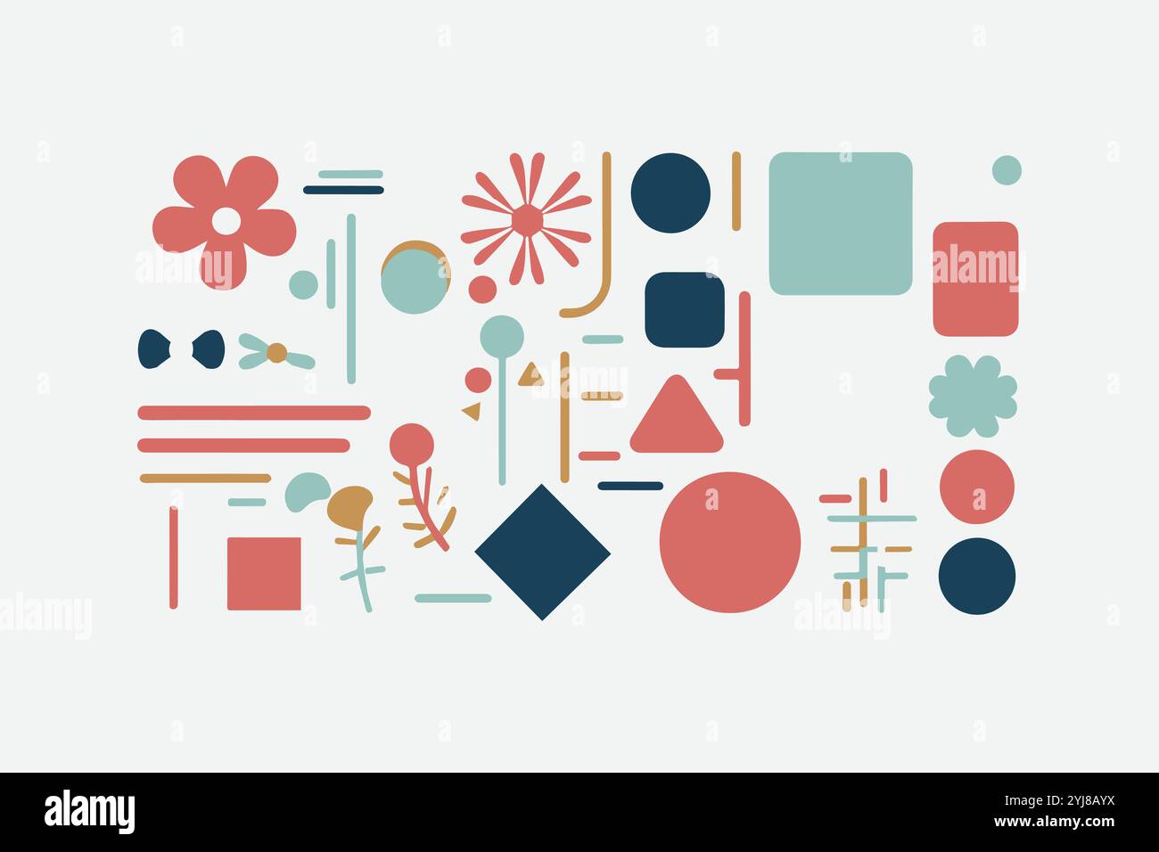 Set of original modern graphic geometric elements vector art, easily ...