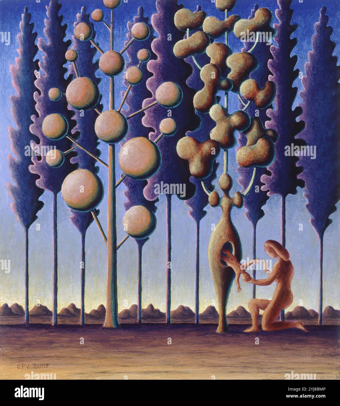 'Adonis nace del árbol de la mirra', 2006, Tempera on panel, 50 x 45 cm. Author: GUILLERMO PEREZ ...