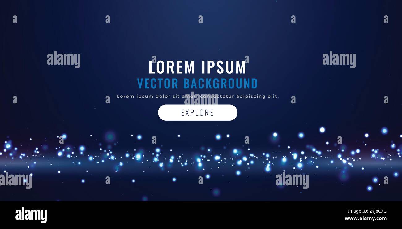 blue background with floating particles, technology concept Stock ...