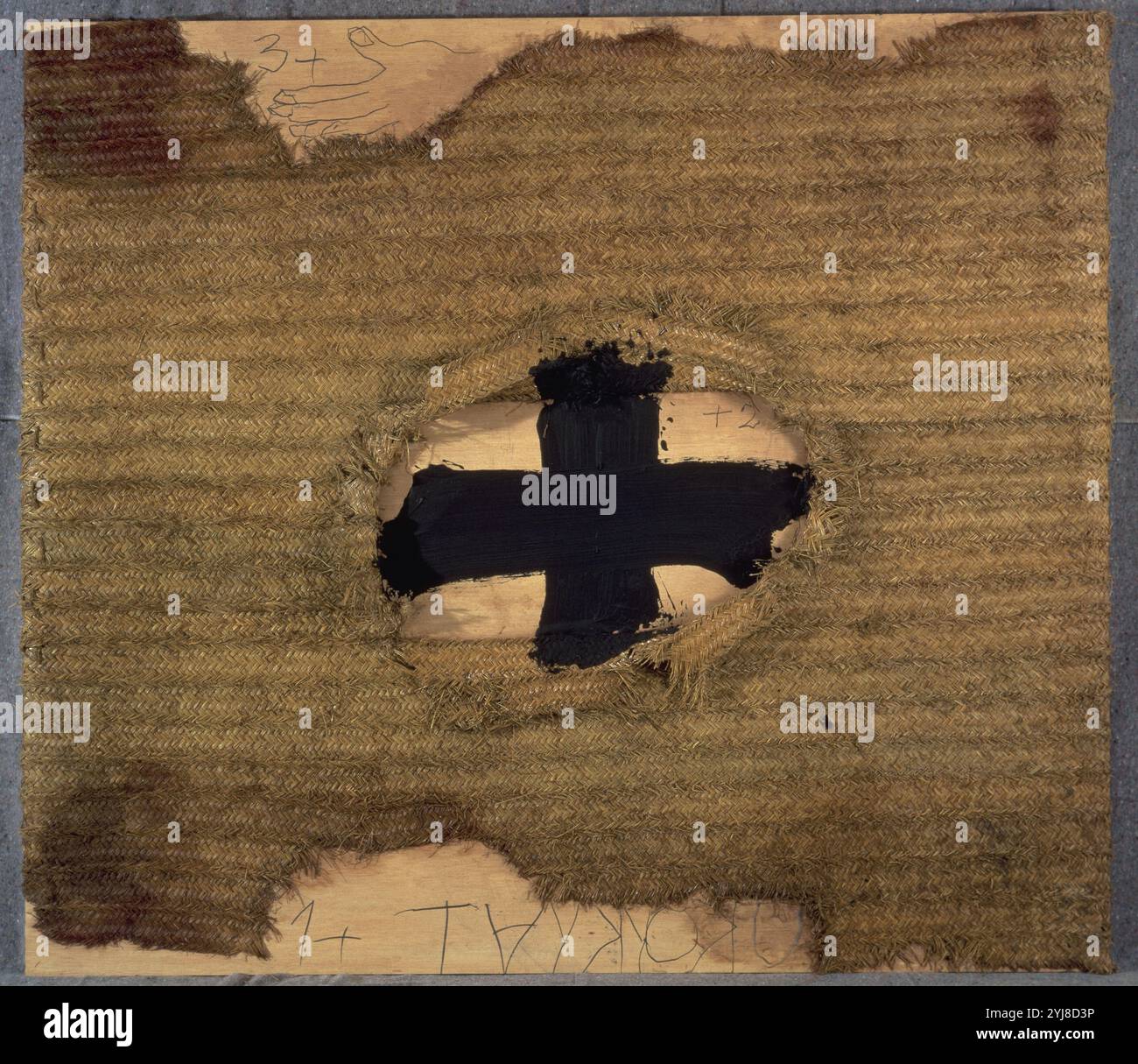 'Estora', 1994, Painting, pencil and collage on wood, 220 x 227 cm. Author: ANTONI TAPIES ...