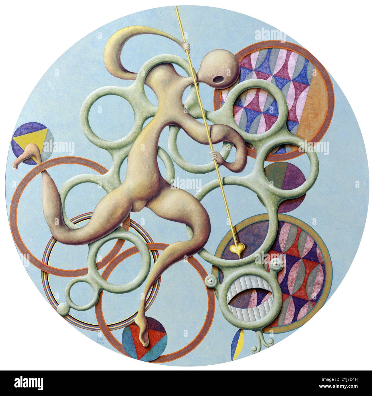 HOMBRE LUCHANDO CONTRA UN DRAGON - 2007 - TEMPLE/TABLA - 120 cm de ...