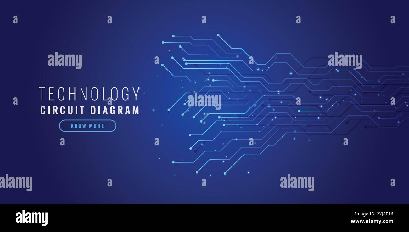 blue technology background with circuit diagram Stock Vector Image ...