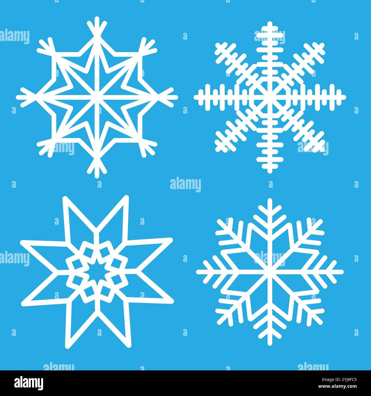 Snowflake icon. Detailed frost symbol. Winter snow pattern. Cold vector ...