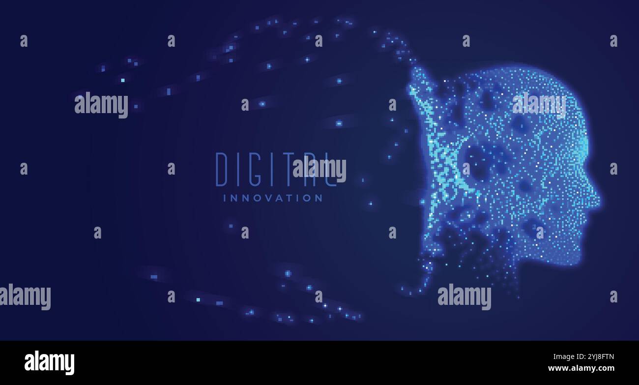 digital partical face artificial intelligence concept Stock Vector ...