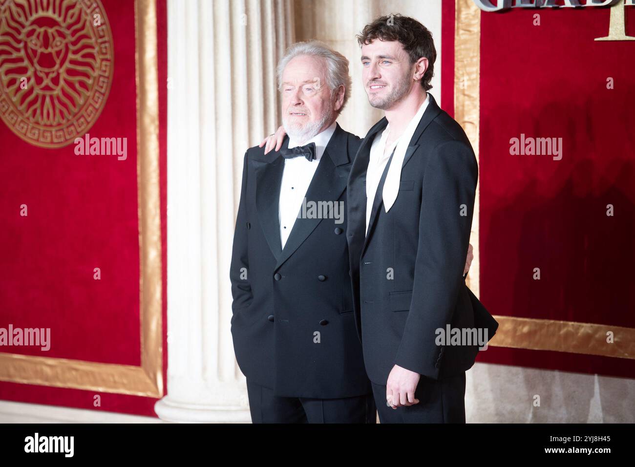 London, UK. 13 Nov, 2024. Pictured: Director Ridley Scott and Paul ...
