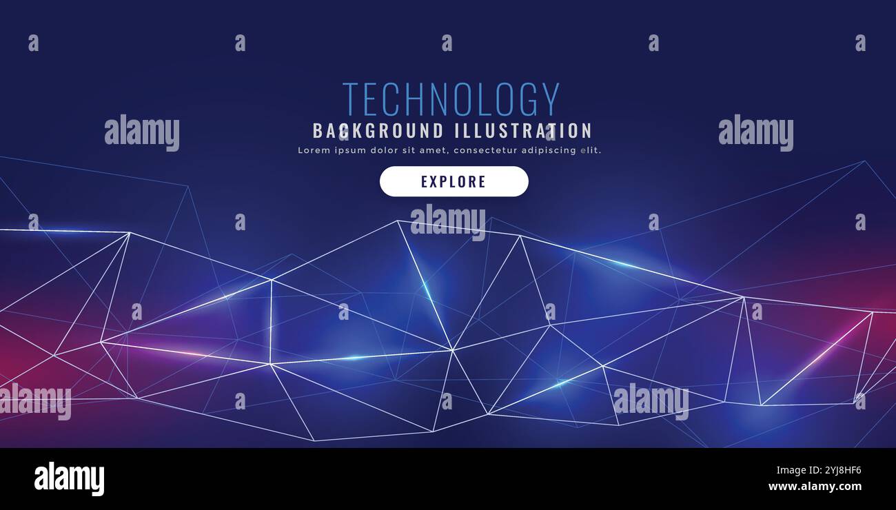 technology banner with network lines connection Stock Vector Image ...