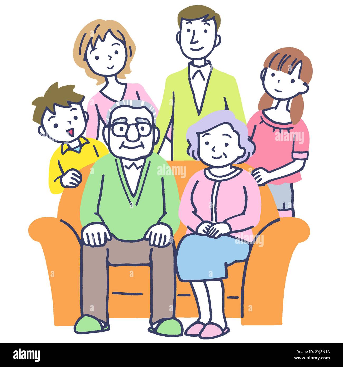 Three generation family Illustration Stock Photo - Alamy
