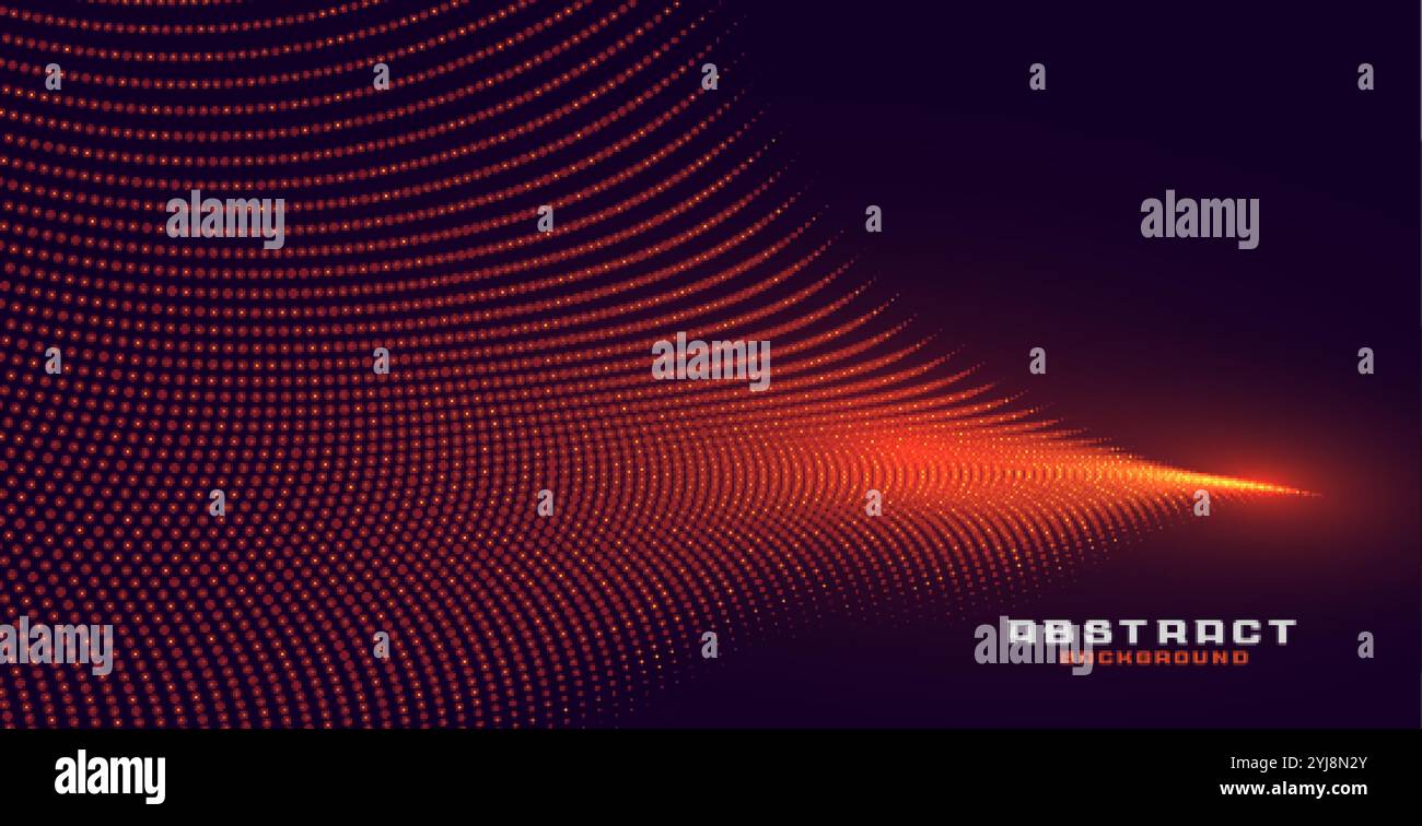 glowing abstract orange particle wave background design Stock Vector ...